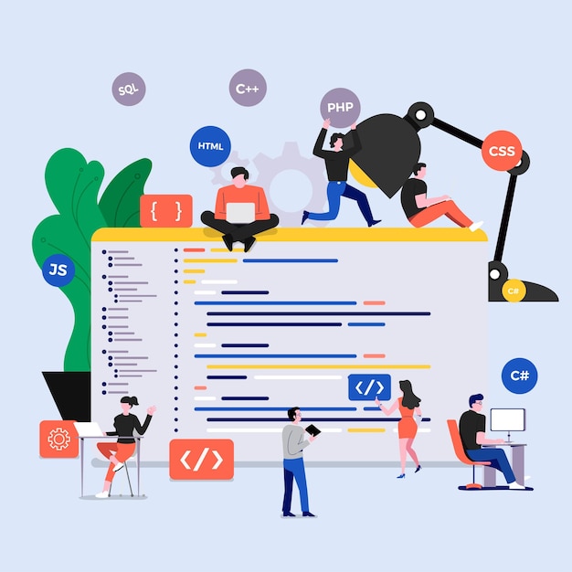 Programing languages-Vektoren und -Illustrationen zum kostenlosen ...