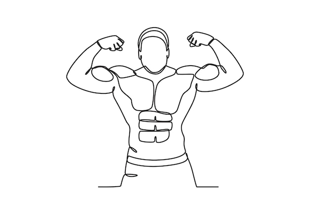Ein Mann zeigt seine Muskeln beim Bodybuilding in einer Linie | Premium ... Ein Mann zeigt seine Muskeln beim Bodybuilding in einer Linie | Premium ...