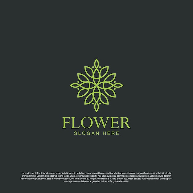 Einfaches, minimalistisches Blumen-Logo-Design | Premium Vektor Einfaches, minimalistisches Blumen-Logo-Design | Premium Vektor