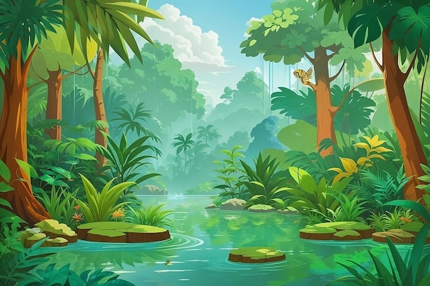 Entdecken Sie die bezaubernde Welt der Cartoon-Dschungelszenen und der ... Entdecken Sie die bezaubernde Welt der Cartoon-Dschungelszenen und der ...