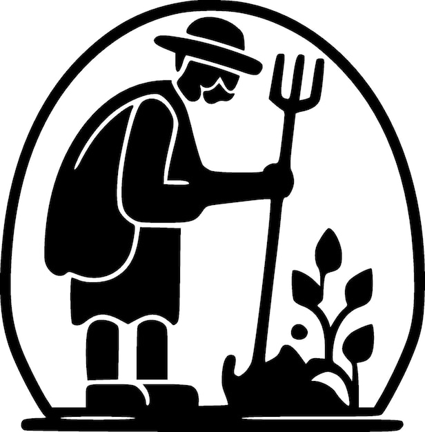 Gartenarbeit schwarz-weiß isolierte icon vektor-illustration | Premium ... Gartenarbeit schwarz-weiß isolierte icon vektor-illustration | Premium ...