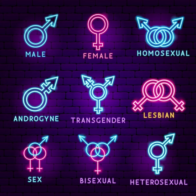 Geschlecht Sex Label Set Premium Vektor