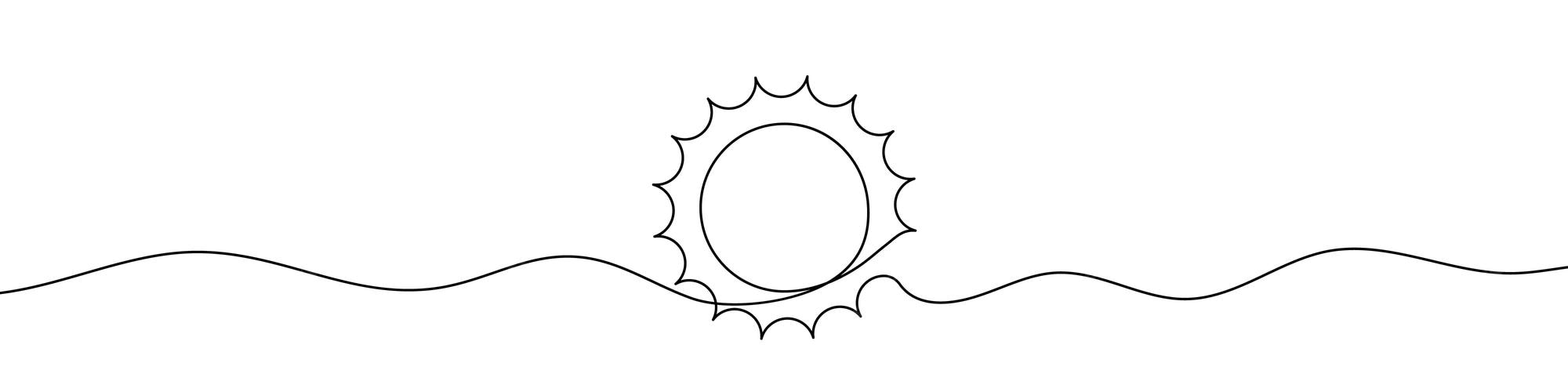Kontinuierliche lineare Zeichnung Silhouette der Sonne Eine Linie ... Kontinuierliche lineare Zeichnung Silhouette der Sonne Eine Linie ...