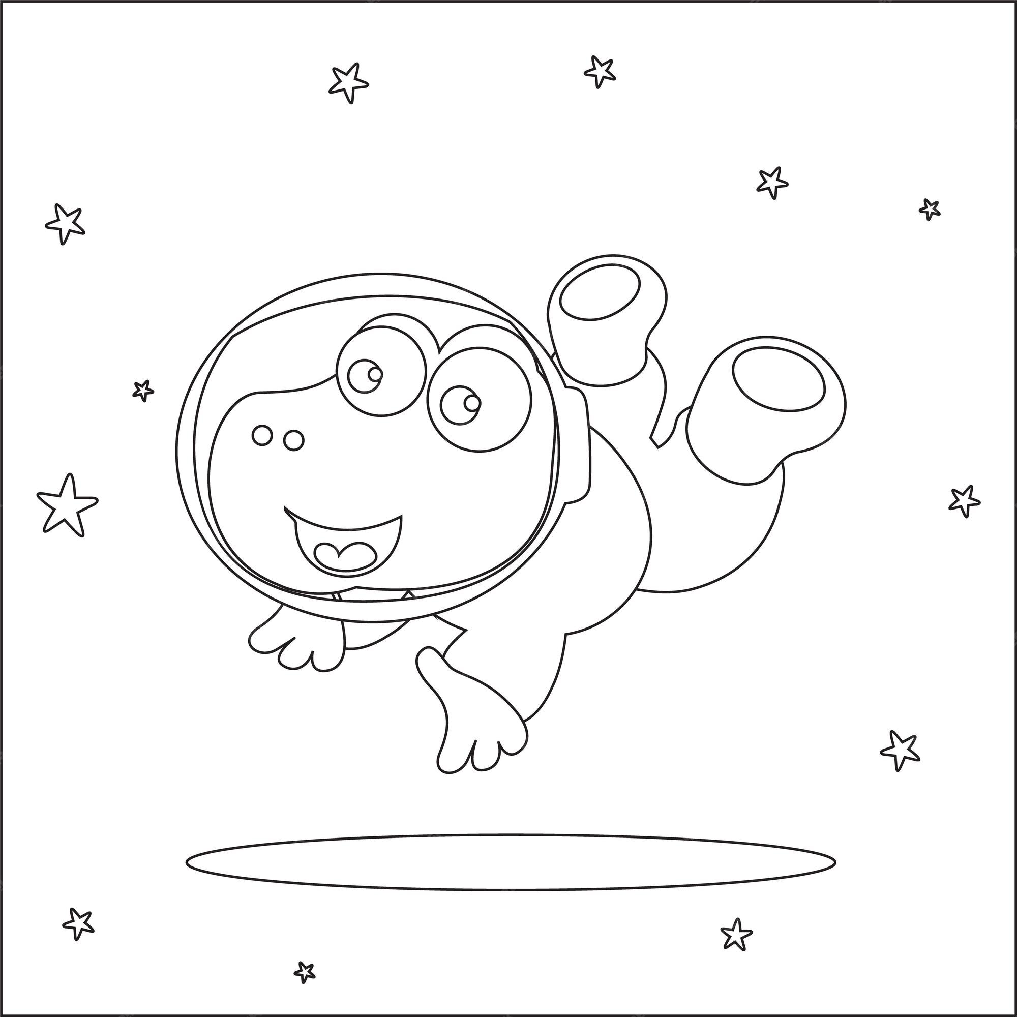 Lustiger dino-astronaut im weltraum dinosaurier im weltraum vektor ... Lustiger dino-astronaut im weltraum dinosaurier im weltraum vektor ...