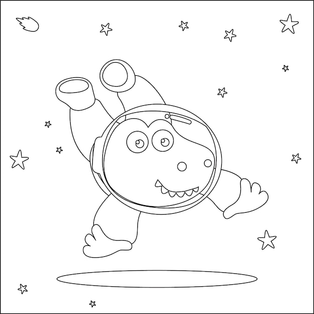 Lustiger Dino-Astronaut im Weltraum Dinosaurier im Weltraum Vektor ... Lustiger Dino-Astronaut im Weltraum Dinosaurier im Weltraum Vektor ...