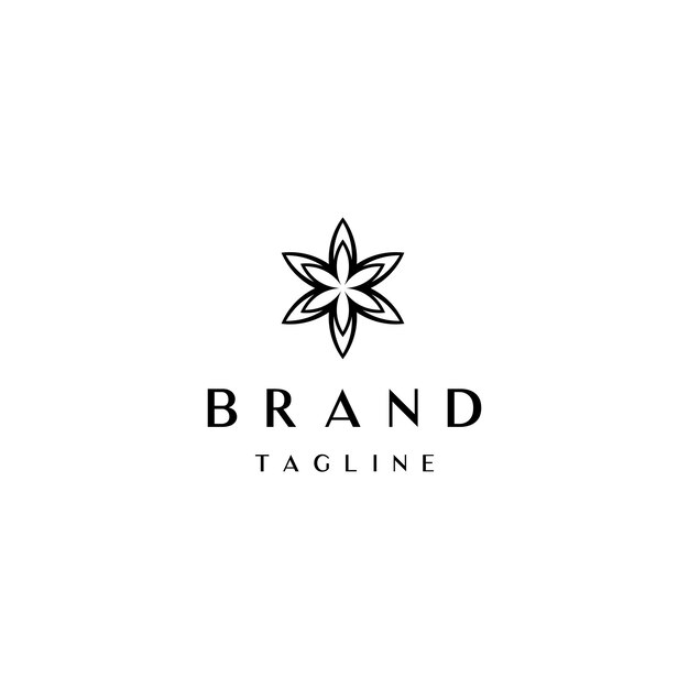 Minimalistisches Blumen-Symbol-Logo-Design. Blühende Blume ... Minimalistisches Blumen-Symbol-Logo-Design. Blühende Blume ...