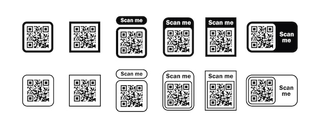 QR-Code-Set QR-Code scannen Scannen Sie mich Vektor-Illustration ... QR-Code-Set QR-Code scannen Scannen Sie mich Vektor-Illustration ...