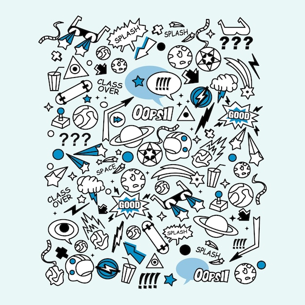 Sketchy Vektor handgezeichnete Kritzeleien Cartoon-Set von Objekten und ... Sketchy Vektor handgezeichnete Kritzeleien Cartoon-Set von Objekten und ...