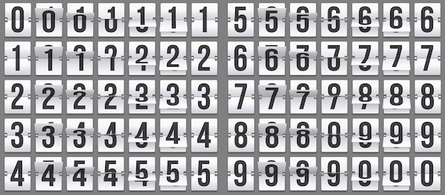 Uhrennummern umdrehen. Retro Countdown Animation, mechanische ... Uhrennummern umdrehen. Retro Countdown Animation, mechanische ...