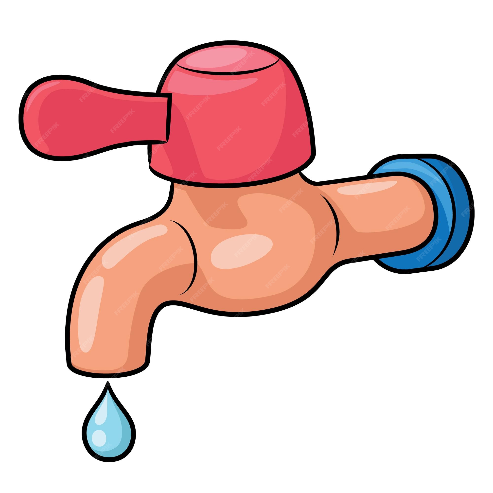 Wasserhahn Cartoon Premium Vektor