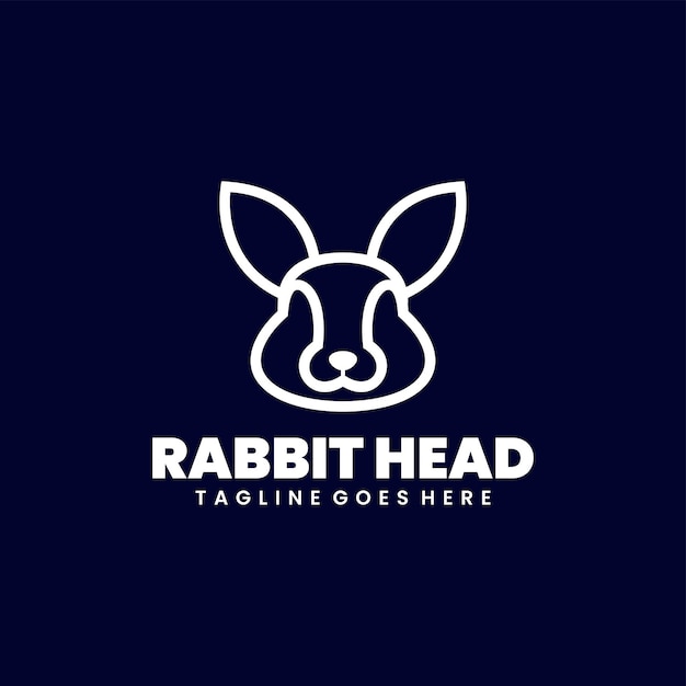 Arte de linha de design de logotipo de ilustração de cabeça de coelho ... Arte de linha de design de logotipo de ilustração de cabeça de coelho ...