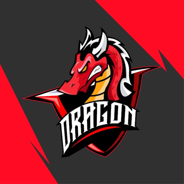 Ilustração Do Logotipo Do Mascote Dragon Esport Vetor Premium