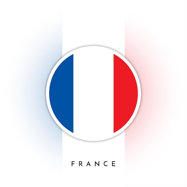 Bandeira Redonda Do Design Da França Vetor Premium