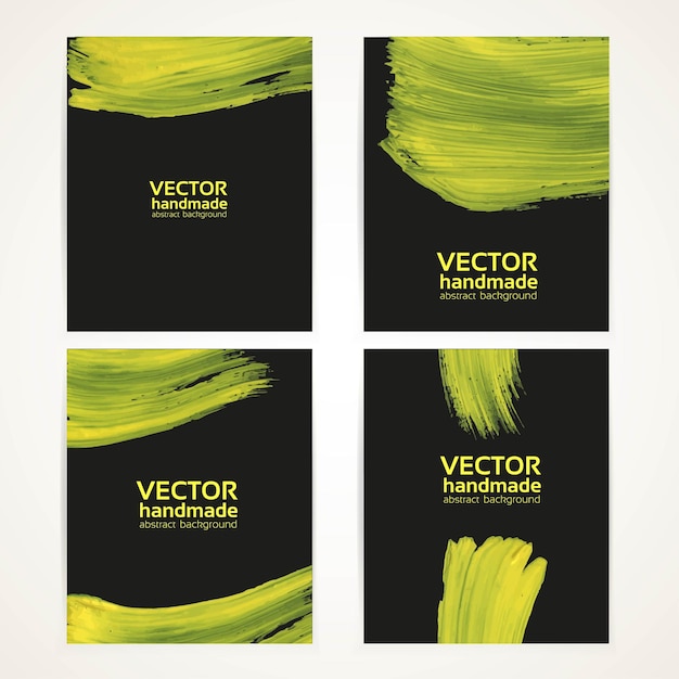 Banner de desenho a mão com textura de pincel preto e amarelo abstrato ... Banner de desenho a mão com textura de pincel preto e amarelo abstrato ...