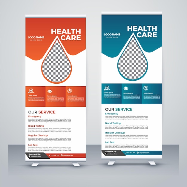 Banner rollup do centro de serviços médicos | Vetor Premium Banner rollup do centro de serviços médicos | Vetor Premium