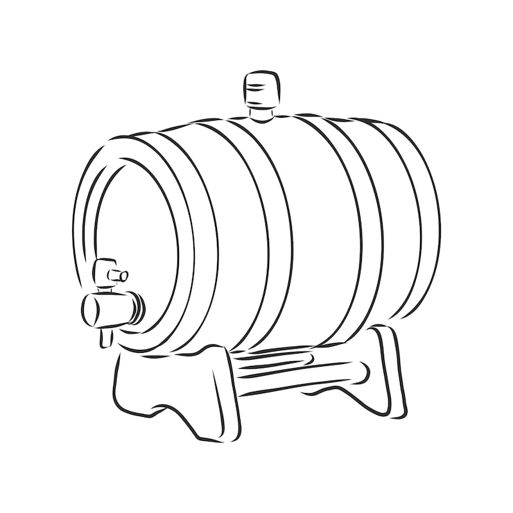 Barril, vinho, elemento de design, desenho à mão, vetor. barril ... Barril, vinho, elemento de design, desenho à mão, vetor. barril ...