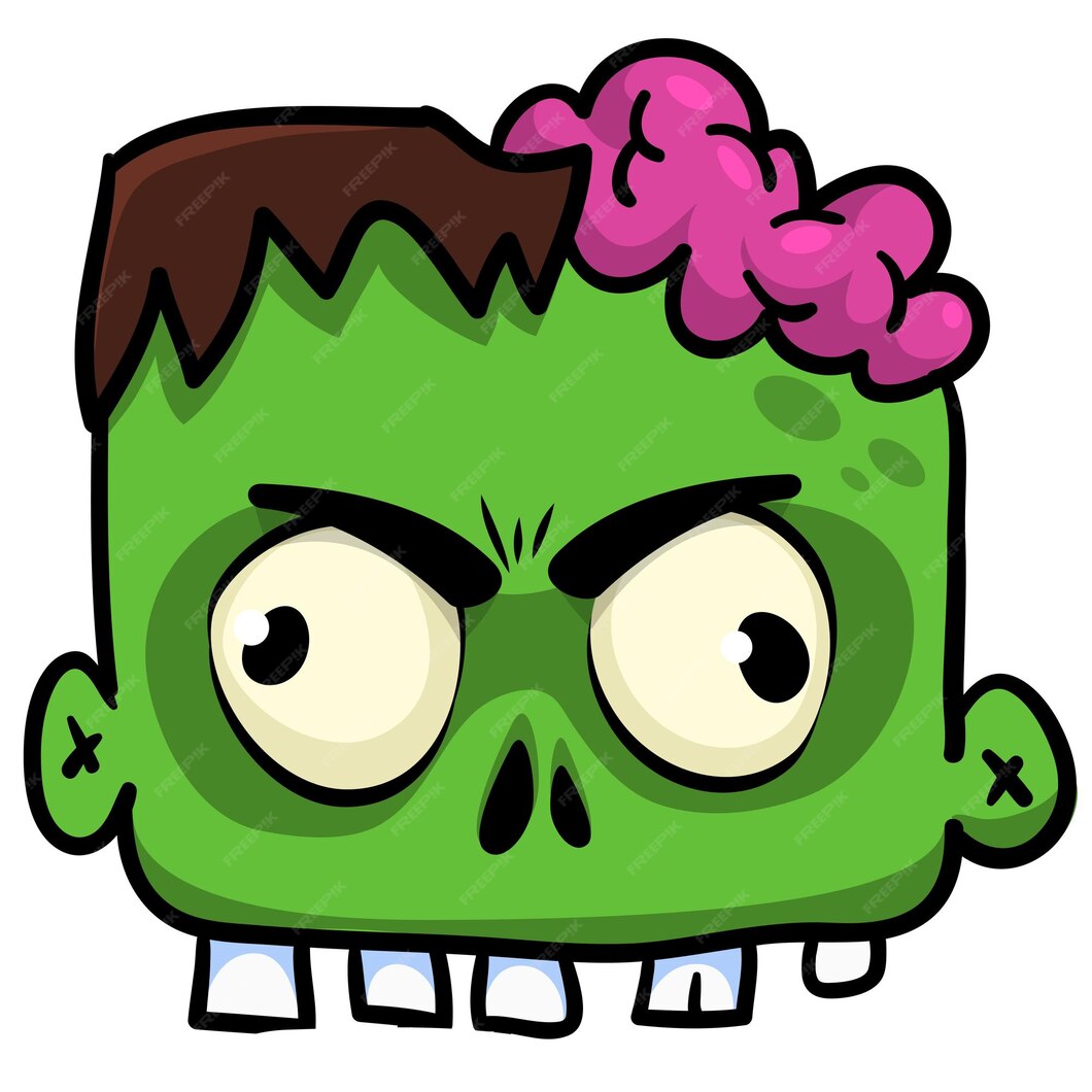 Cabeça De Zumbi Zangada Dos Desenhos Animados Ilustração Vetorial De