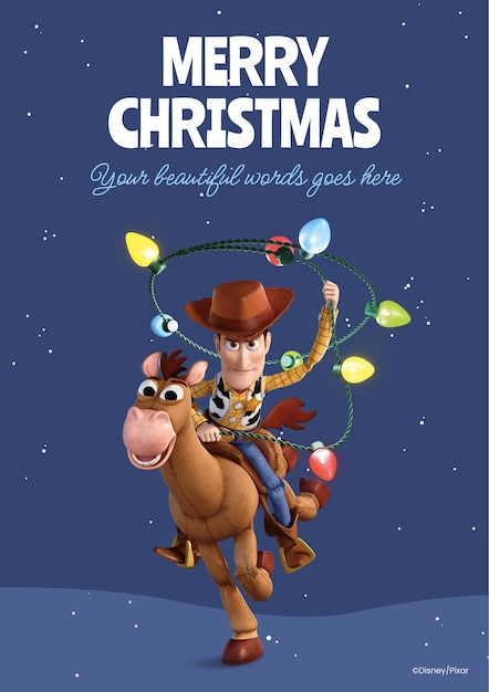 Cartão de Natal Toy Story 3D | Modelo Disney Premium Cartão de Natal Toy Story 3D | Modelo Disney Premium