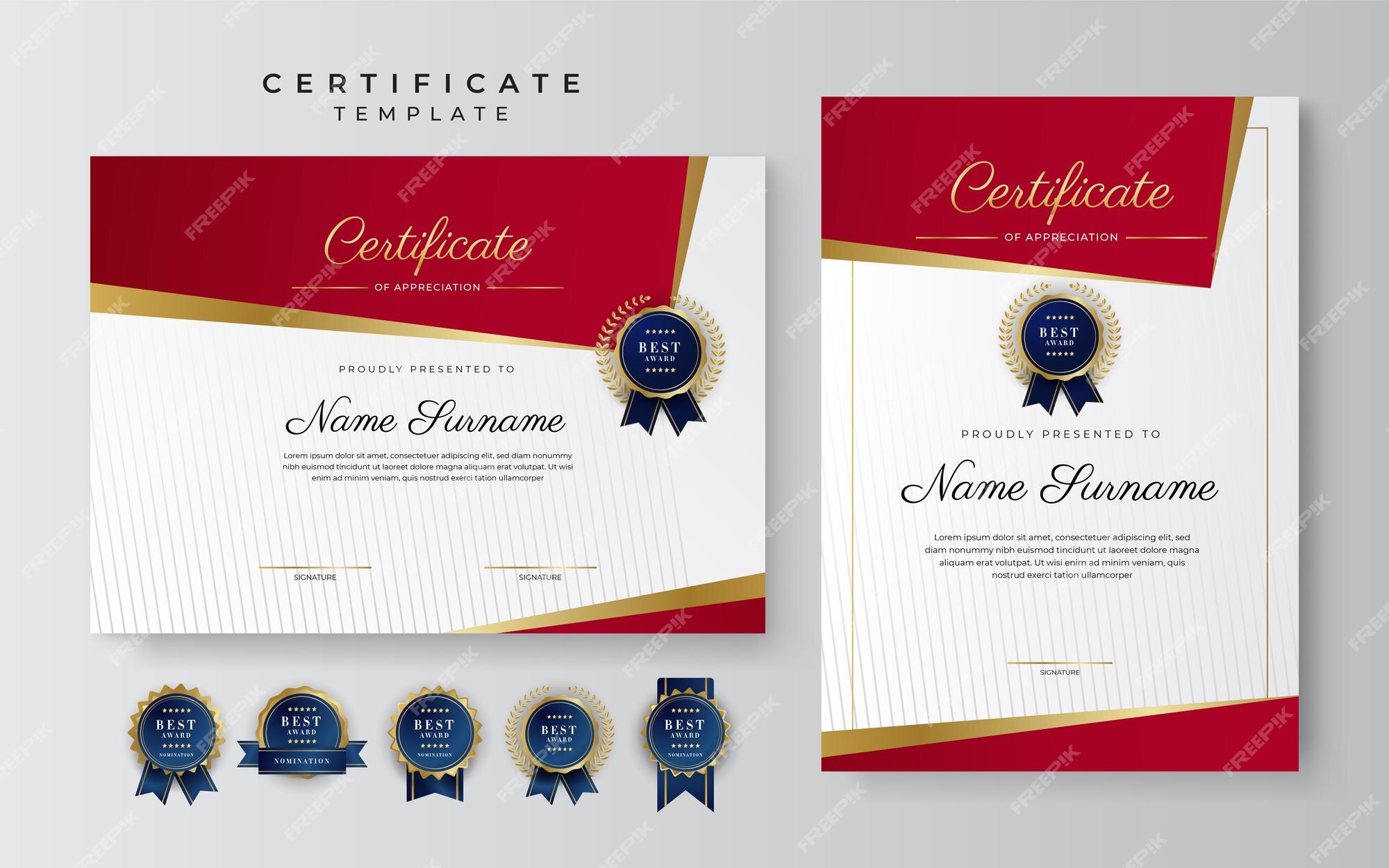 Certificado De Luxo De Modelo De Apreciação Com Borda De Certificado