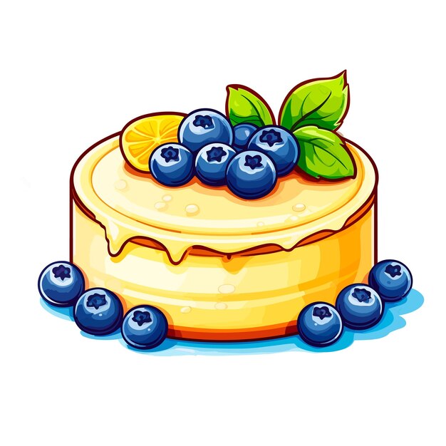 Cheesecake de limão e mirtilo ilustração vetorial dos desenhos animados ... Cheesecake de limão e mirtilo ilustração vetorial dos desenhos animados ...
