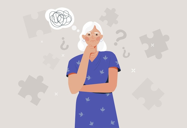 Conceito de doença de alzheimer | Vetor Premium Conceito de doença de alzheimer | Vetor Premium