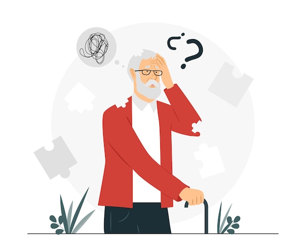 Conceito de doença de alzheimer | Vetor Premium Conceito de doença de alzheimer | Vetor Premium