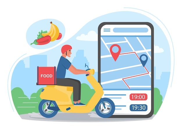Conceito de entrega de comida | Vetor Premium Conceito de entrega de comida | Vetor Premium