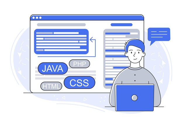 Conceito de linguagens de programação | Vetor Premium Conceito de linguagens de programação | Vetor Premium