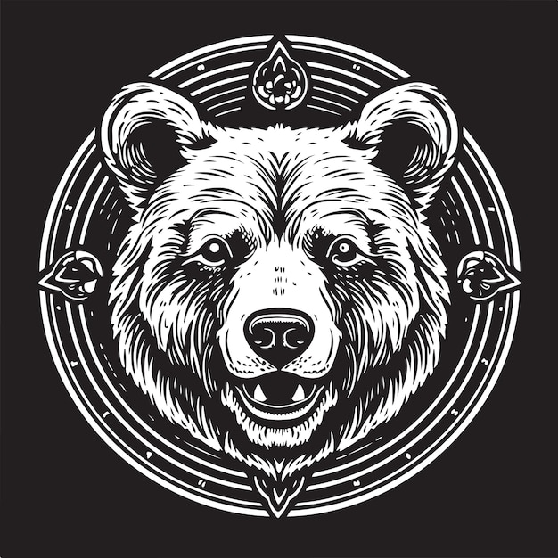 Conceito de vetor de cabeça de urso ilustração desenhada à mão de arte ... Conceito de vetor de cabeça de urso ilustração desenhada à mão de arte ...