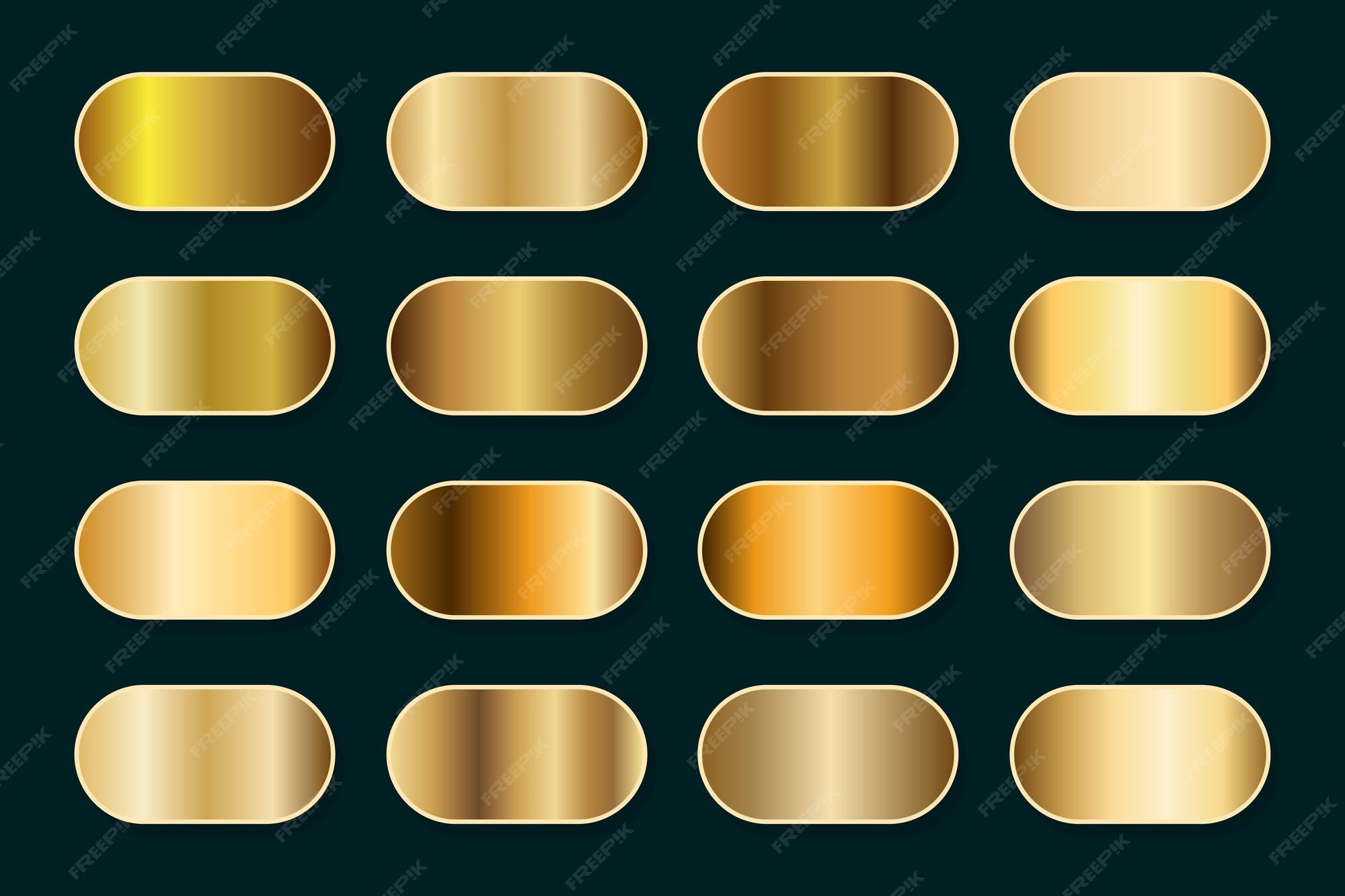 Conjunto de gradientes dourados metálicos coleção de gradientes de ouro ... Conjunto de gradientes dourados metálicos coleção de gradientes de ouro ...