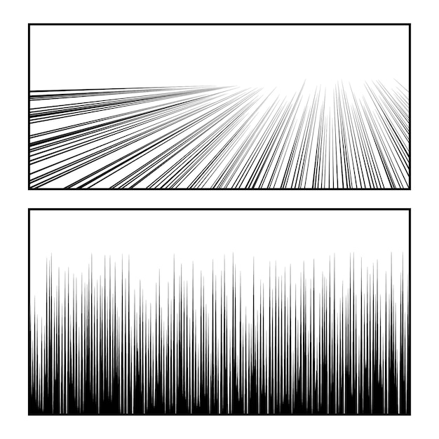 Conjunto De Linhas De Velocidade Do Mangá Vetor Premium