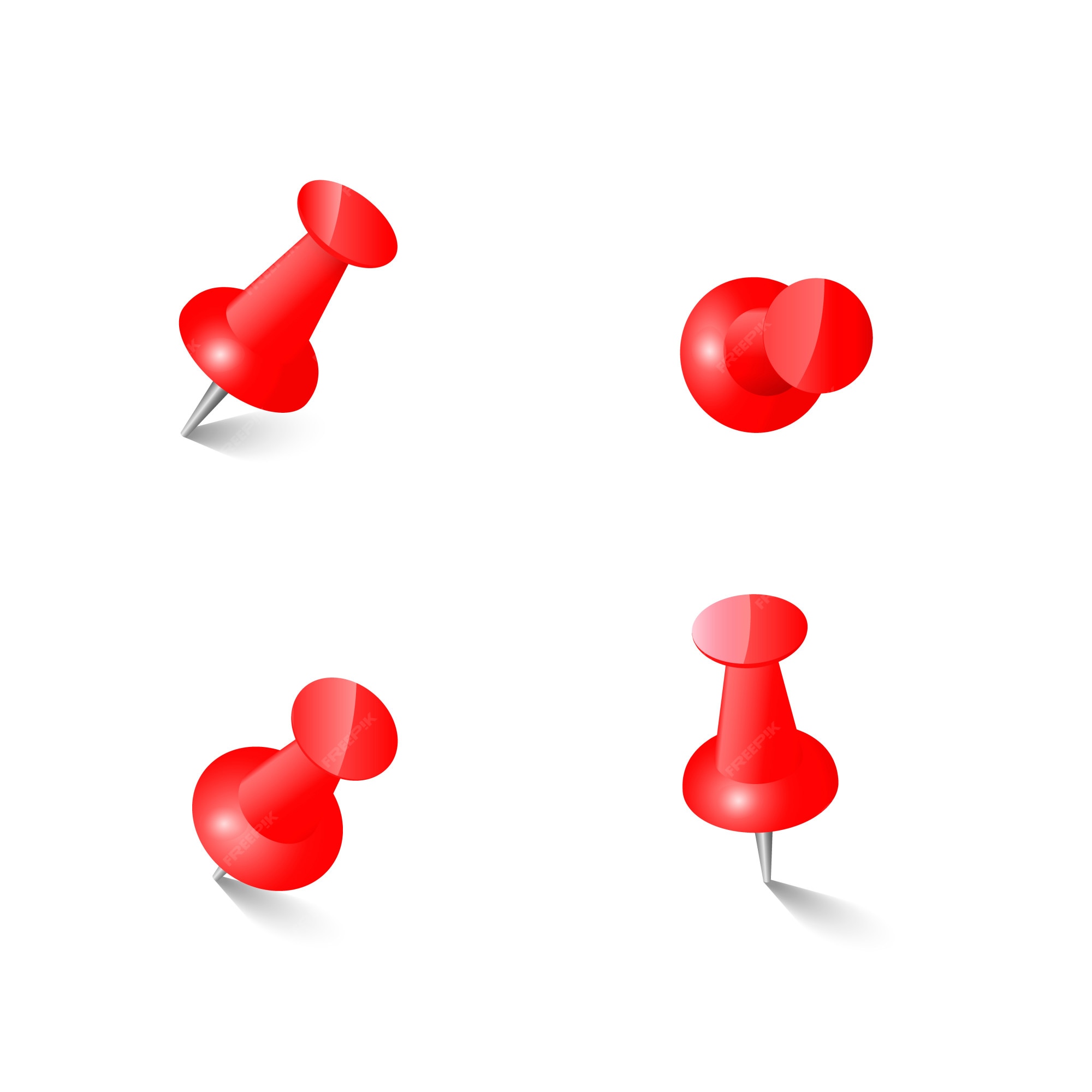 Conjunto de pinos de escritório push vermelho | Vetor Premium Conjunto de pinos de escritório push vermelho | Vetor Premium
