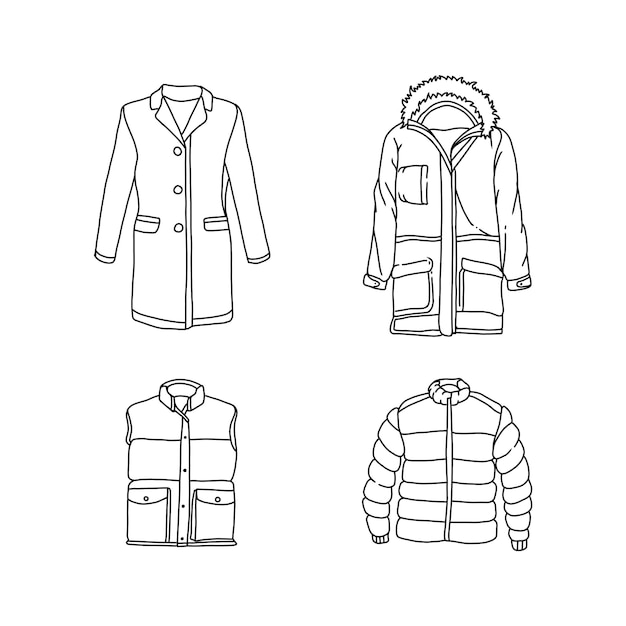 Conjunto de vetores de ilustrações de rabiscos feitos à mão com capuz e ... Conjunto de vetores de ilustrações de rabiscos feitos à mão com capuz e ...