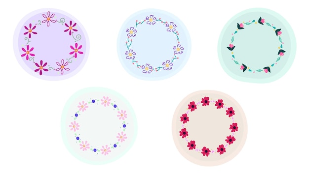 Coroas de flores simples | Vetor Premium Coroas de flores simples | Vetor Premium