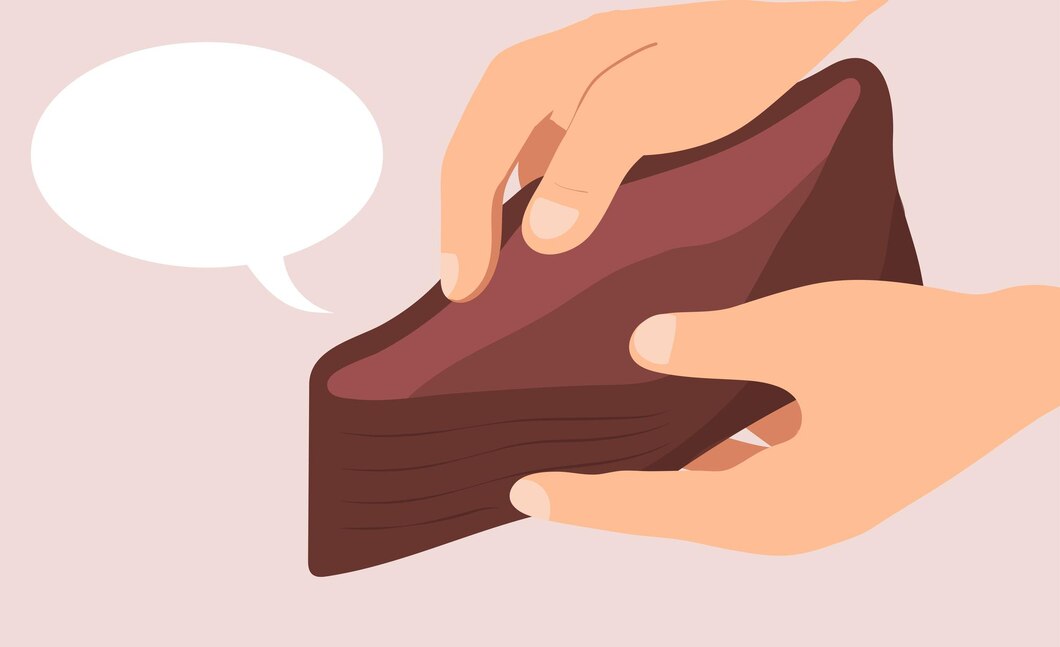 Crise Financeira Mãos Segurando Uma Carteira Vazia Ilustração Vetorial