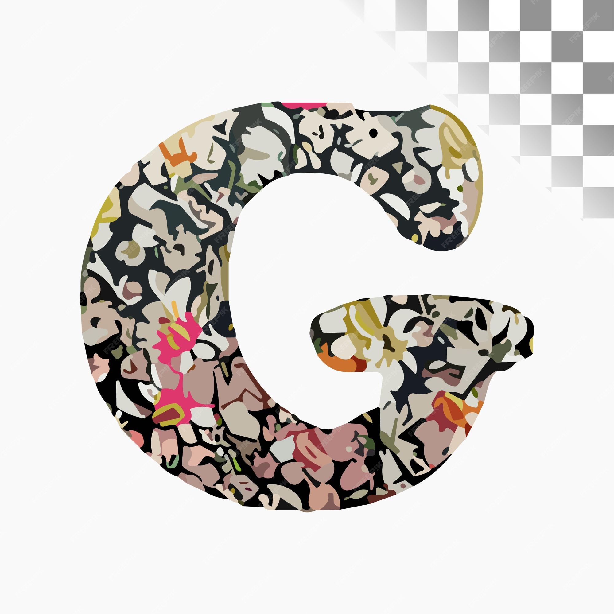 Desenho De Letras G Font Elegante Papel De Parede Floral Alfabeto Vetor Premium