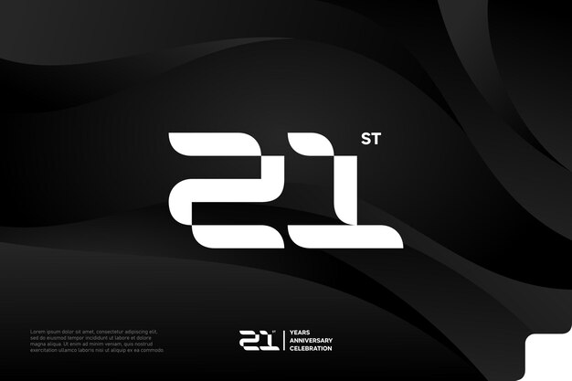 Design de ícone de logotipo número 21 aniversário de 21 anos número de ... Design de ícone de logotipo número 21 aniversário de 21 anos número de ...