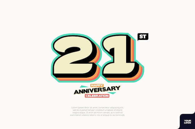 Design de ícone de logotipo número 21 aniversário de 21 anos número de ... Design de ícone de logotipo número 21 aniversário de 21 anos número de ...
