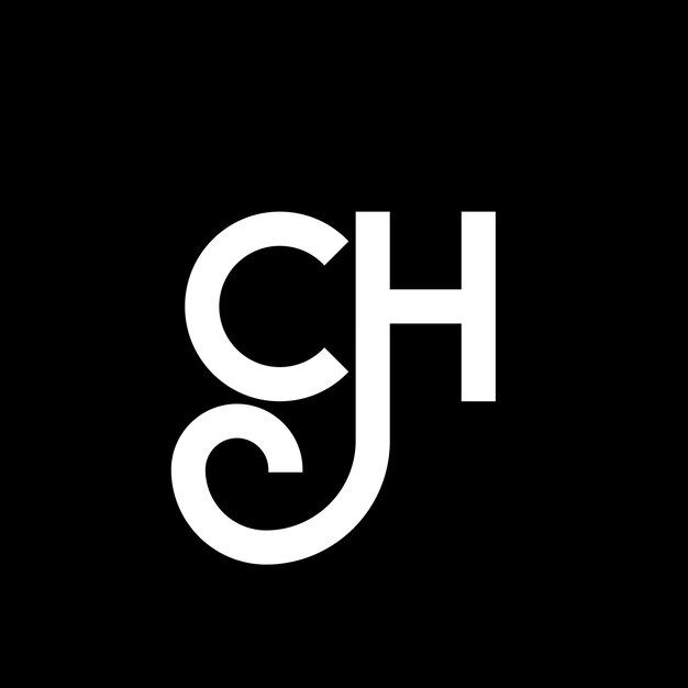Design De Letra Ch Em Fundo Preto Ch Iniciais Criativas Conceito De Letra Logotipo Ch Design De