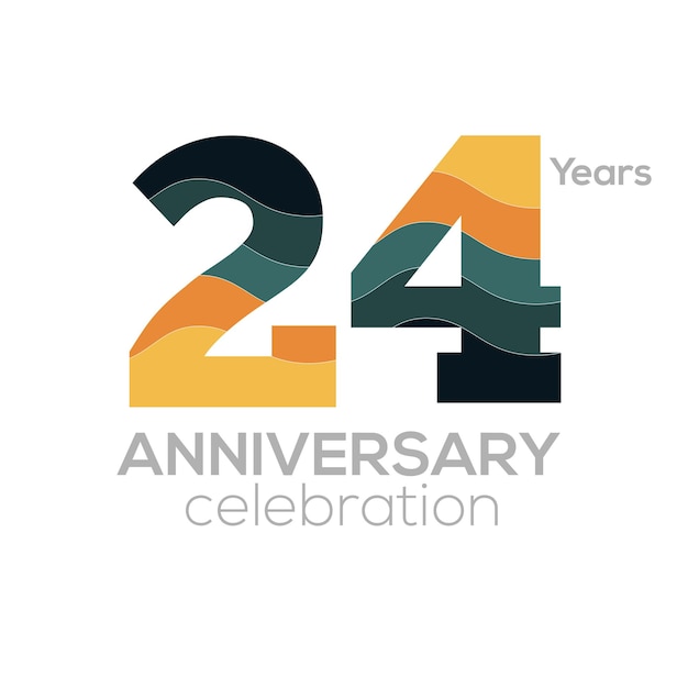 Design de logotipo de aniversário de 24 anos, paletas de cores de ... Design de logotipo de aniversário de 24 anos, paletas de cores de ...