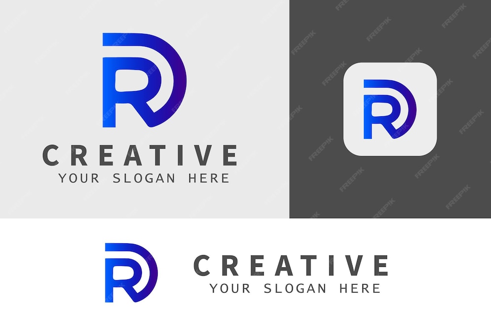 Design de modelo de logotipo de carta rd criativa | Vetor Premium Design de modelo de logotipo de carta rd criativa | Vetor Premium