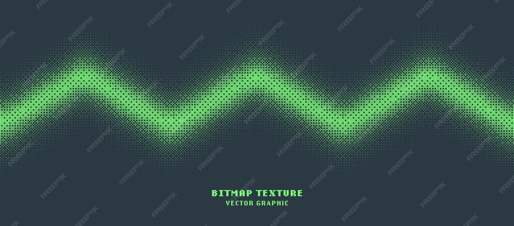 Dither pattern bitmap texture zigzag line horizontal border vector ...