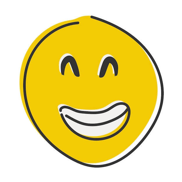 Emoji único ícone de desenho de mão de estilo simples ícone divertido ... Emoji único ícone de desenho de mão de estilo simples ícone divertido ...