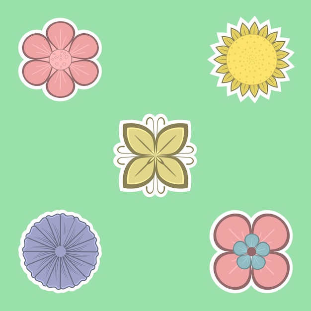 Etiqueta de flor fofa | Vetor Premium Etiqueta de flor fofa | Vetor Premium
