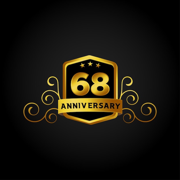 Feliz aniversário, logotipo de comemoração de aniversário de 68 anos ... Feliz aniversário, logotipo de comemoração de aniversário de 68 anos ...