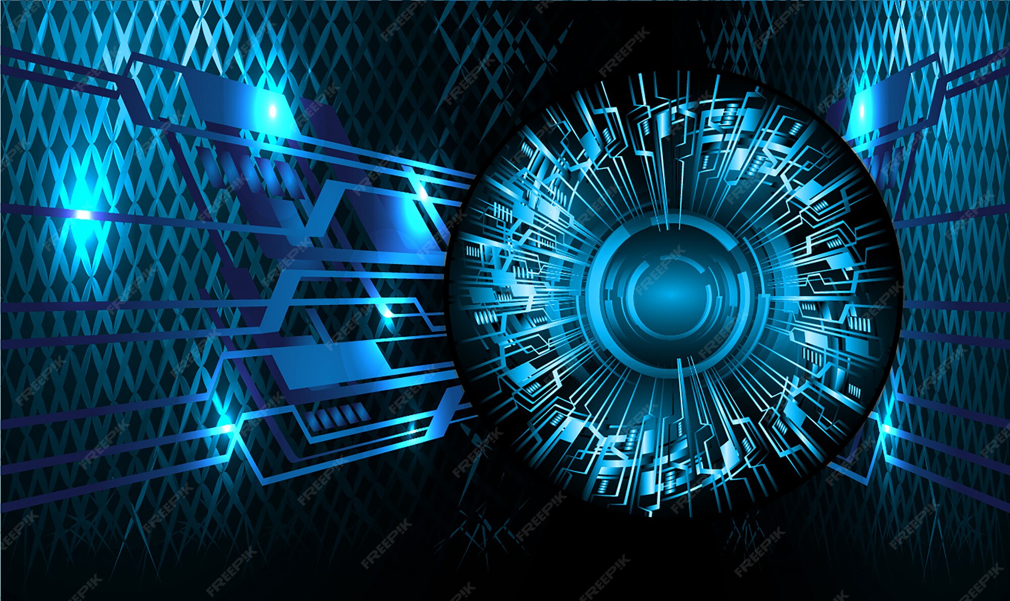 Fundo de conceito de tecnologia futura de circuito de olho azul | Vetor ... Fundo de conceito de tecnologia futura de circuito de olho azul | Vetor ...