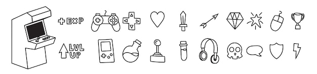 Ícone de desenho de mão jogador doodle ícone de jogo | Vetor Premium Ícone de desenho de mão jogador doodle ícone de jogo | Vetor Premium