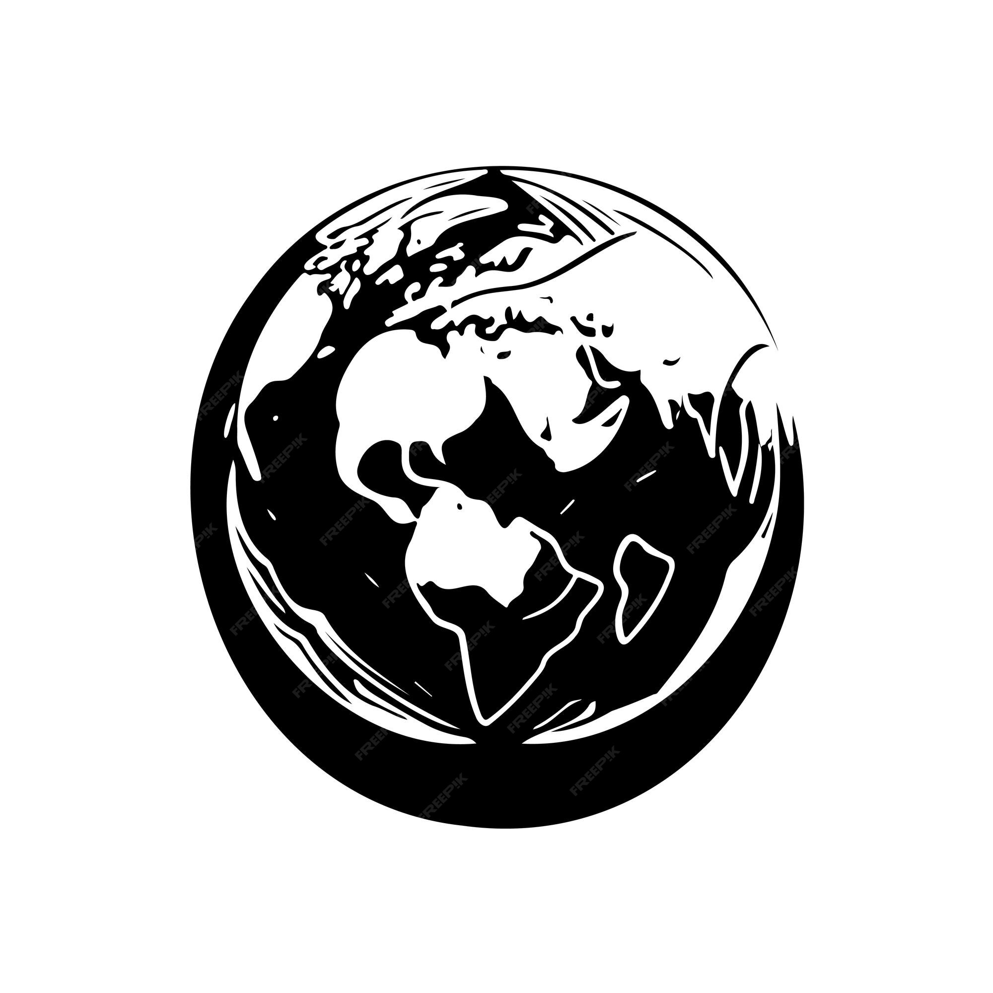 Ícone Do Planeta Desenho à Mão Cor Preta Elemento Vetorial E Símbolo Do