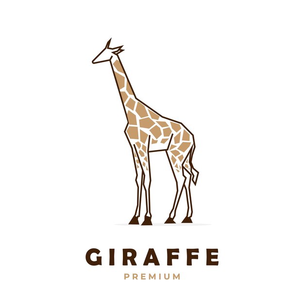 Ilustração de logotipo vetor geométrico de girafa | Vetor Premium Ilustração de logotipo vetor geométrico de girafa | Vetor Premium