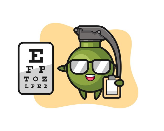 Ilustração de mascote de granada como oftalmologia | Vetor Premium Ilustração de mascote de granada como oftalmologia | Vetor Premium